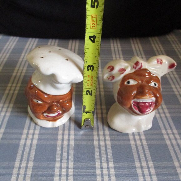 Kitchen | Vtg Black Americana Man And Woman Comical Chefbaker Salt And ...